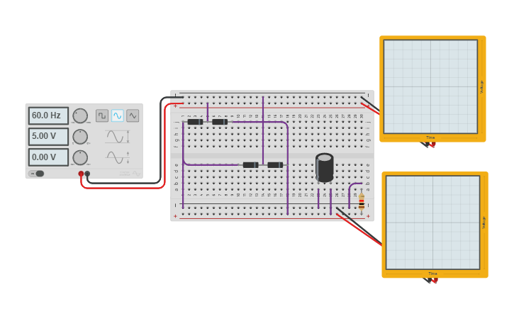 Circuit design osciloscopio - Tinkercad