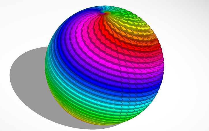 3D design kaleidoscopic spiral sphere - Tinkercad