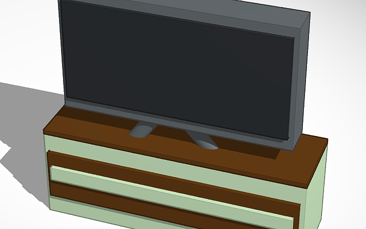 3D design TV with stand - Tinkercad
