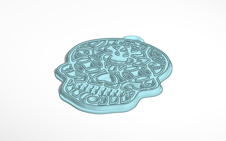 3D design Sugar Skull key chain - Tinkercad