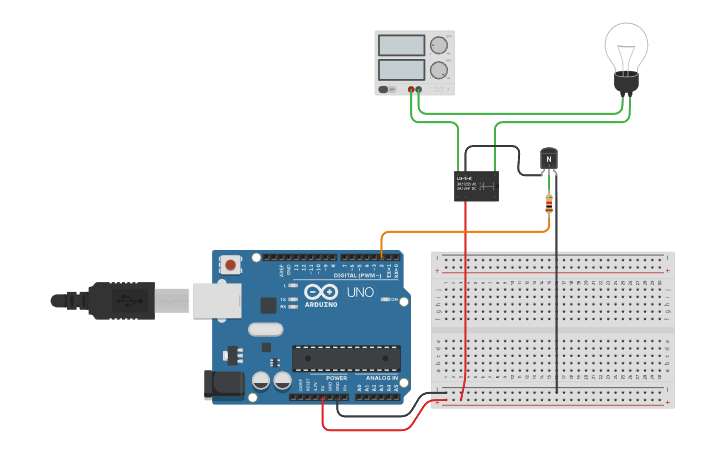 Circuit design rele - Tinkercad