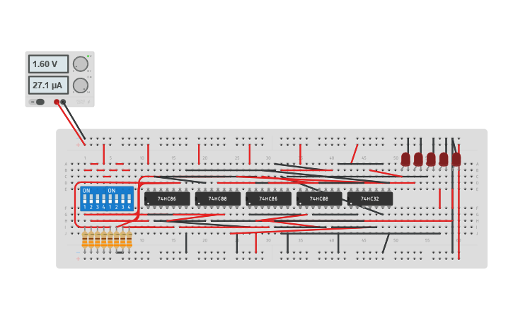 Circuit Design Sumador De 8 Bits Tinkercad