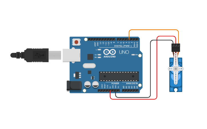 Circuit design Micro servo motor - Tinkercad