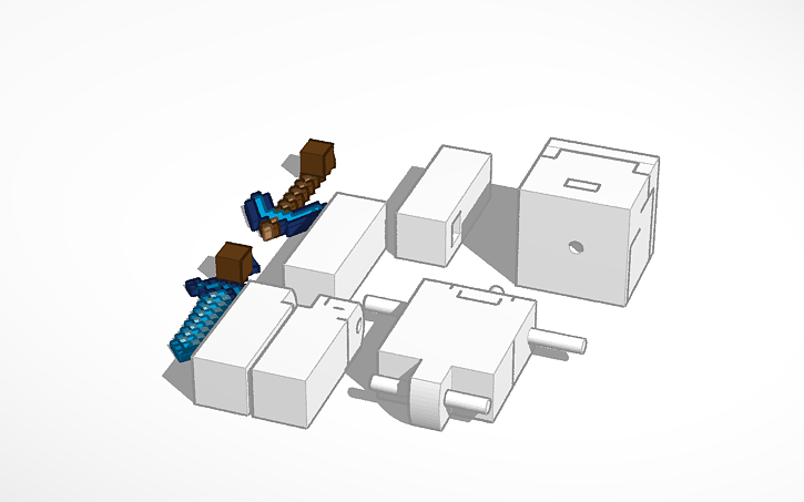 3D design make your own moveable minecraft figure - Tinkercad