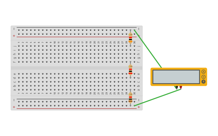 Circuit design Resistance - Tinkercad