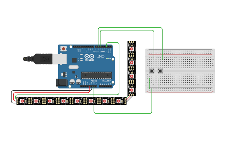 Circuit design WS2812 demo | Tinkercad