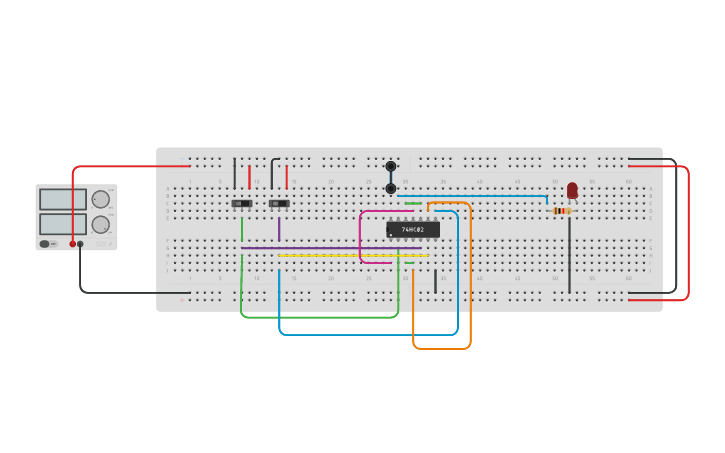 Circuit design XNOR using NOR gate - Tinkercad