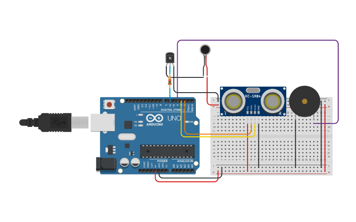 Circuit design Blind Man Stick V2 - Tinkercad
