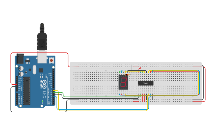 Circuit Design Display 7seg Tinkercad