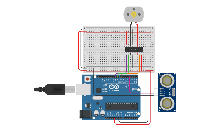 Circuit design Motor - Tinkercad