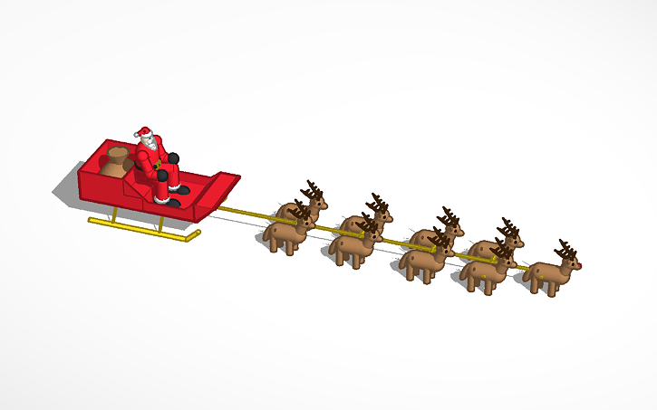 3D design santa's sleigh | Tinkercad
