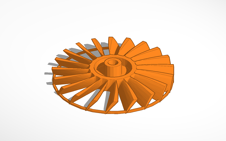 3D design fan propeller with support - Tinkercad