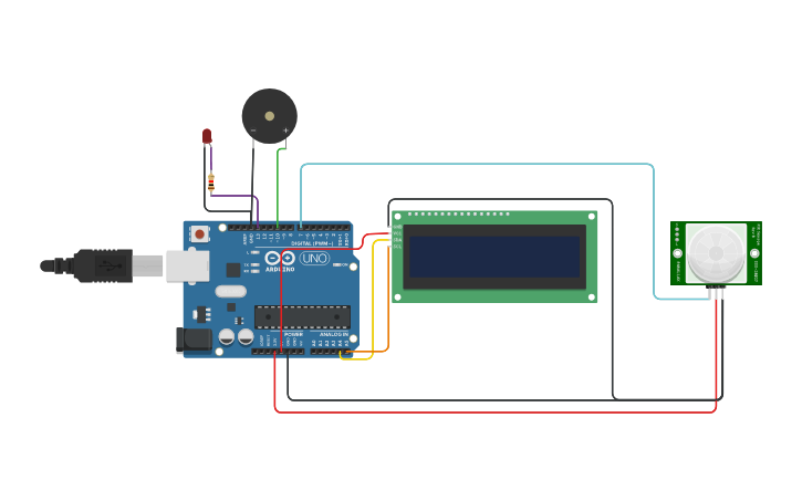 Circuit Design Home Securty Alarm System Using Pir Motion Sensor Tinkercad