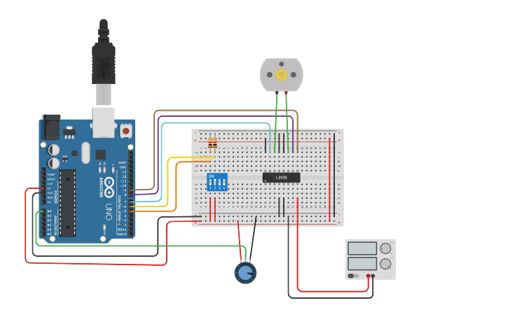 Circuit design CONTROL DE MOTOR - Tinkercad