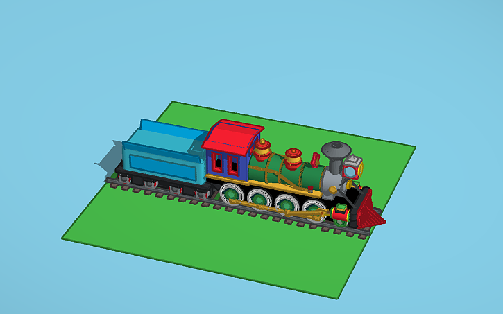 3D design steam locomotive - Tinkercad