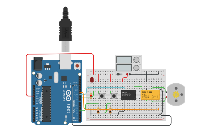 Circuit design Control motor con Arduino | Tinkercad