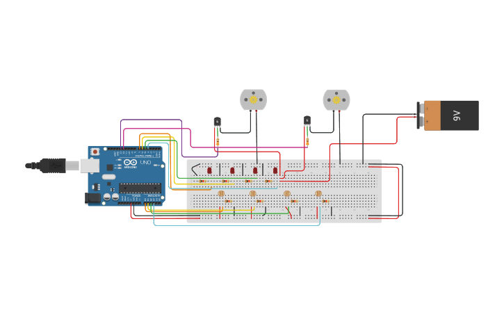 Circuit design Lab2_4LEDS_ - Tinkercad