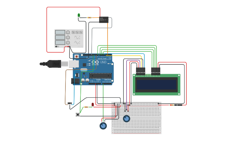 Circuit design Copy of Water Flow Meter - Tinkercad