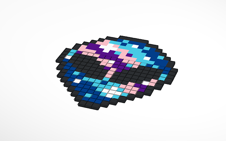 3D design Alien Pixel Art | Tinkercad