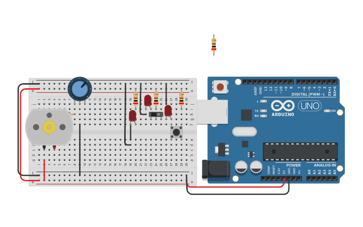 Circuit design Breadboard Program - Tinkercad