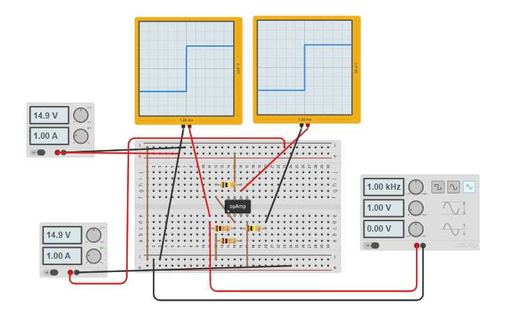 Circuit design exp 3 differential amplifier - Tinkercad