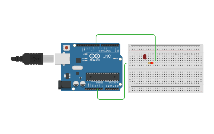 Circuit design Светильник USB - Tinkercad