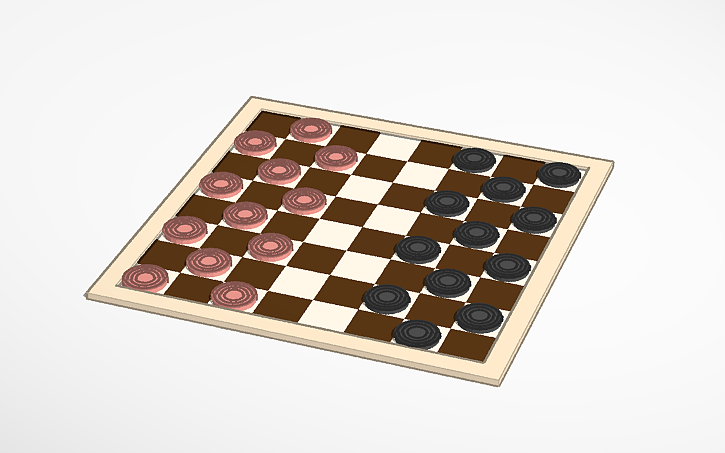 3D design Usable Checkers Board ^-^ - Tinkercad