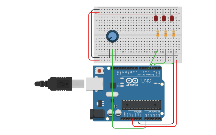 Circuit design Arduino 2 Trabajo - Tinkercad