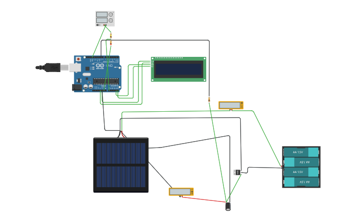 Circuit design voltage measuring - Tinkercad