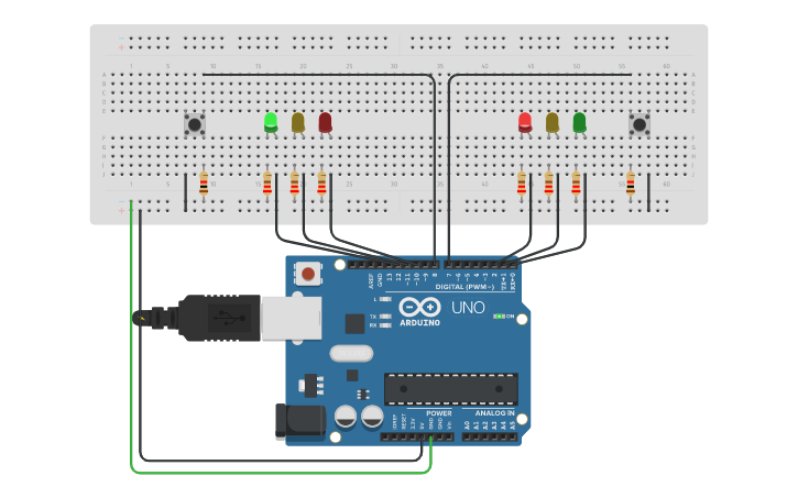 Circuit design 05_Stoplight | Tinkercad