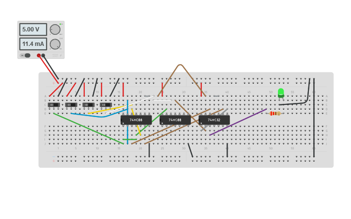 Circuit design Majority Vote Circuit - Tinkercad