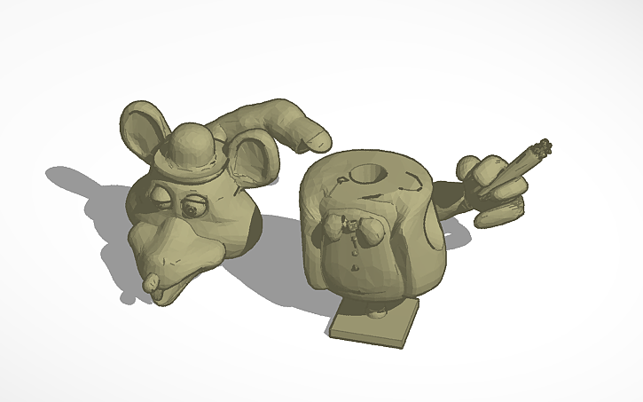 3D design Chuck E. Cheese action figure - Tinkercad