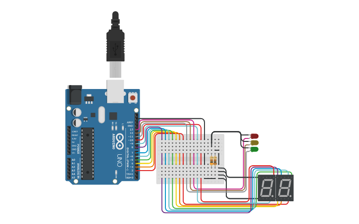Circuit design Juan, el semaforo (ahora con timer) | Tinkercad