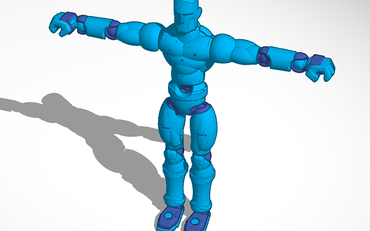 3D design ModiBot Mo T-Pose template with Human Exo-skin - Tinkercad