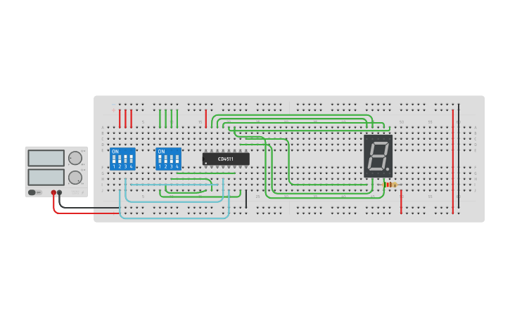 Circuit design BCD Decoder - Tinkercad