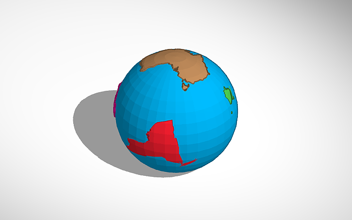 3D design 3D Globe & Continents assignment - Tinkercad