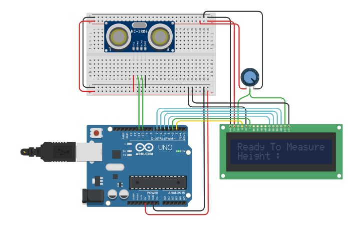 Circuit design Distance Measurement Using Ultrasonic Sensor - Tinkercad