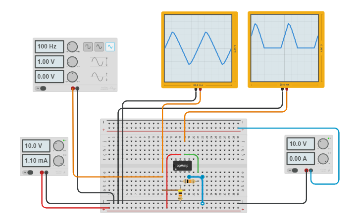 Circuit design Op Amp Ex. #2 - Tinkercad