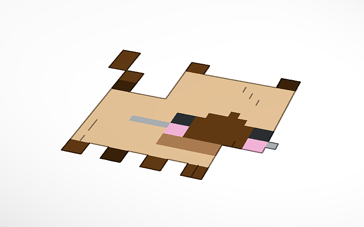 3D design Siamese Mini-Cat Pixel Art - Tinkercad