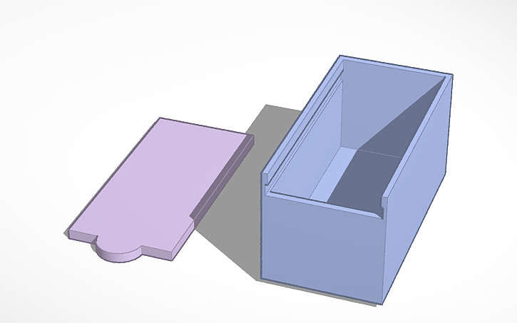 3D design Box with sliding Lid 50x100x50 - Tinkercad