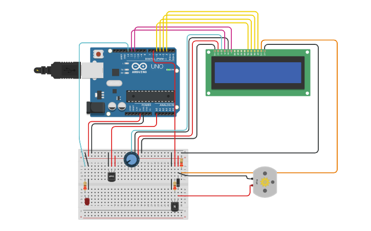 Circuit design Automatic room temperature control - Tinkercad