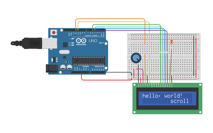 Circuit design Scroll text - Tinkercad