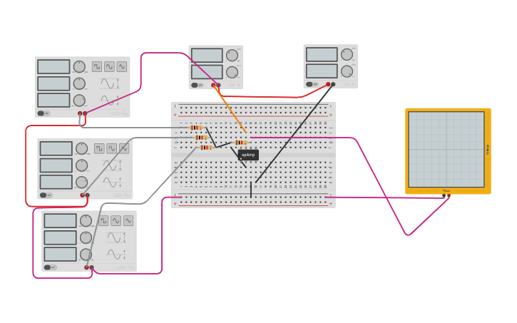 Circuit design Sumador Inversor AC - Tinkercad