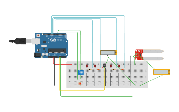 Circuit design Copy of Sensores } - Tinkercad