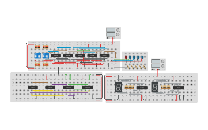 Circuit design Sumador de 4 Bits con Leds y Displays de 7 segmentos ... Circuit design Sumador de 4 Bits con Leds y Displays de 7 segmentos ...