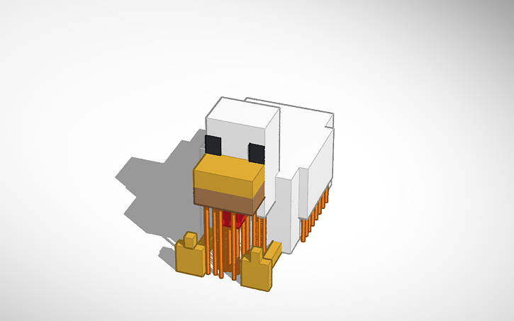 3D design Minecraft Chicken - Tinkercad