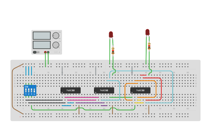 Circuit design Full Subtractor Using NAND Gate Only - Tinkercad