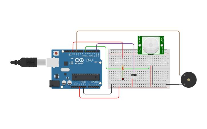 Circuit design Copy of Sensor Pir - Tinkercad