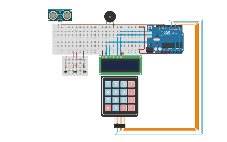 Circuit design Sistema de alarme - Tinkercad