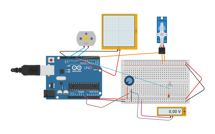 Circuit design PVM-Server motor - Tinkercad